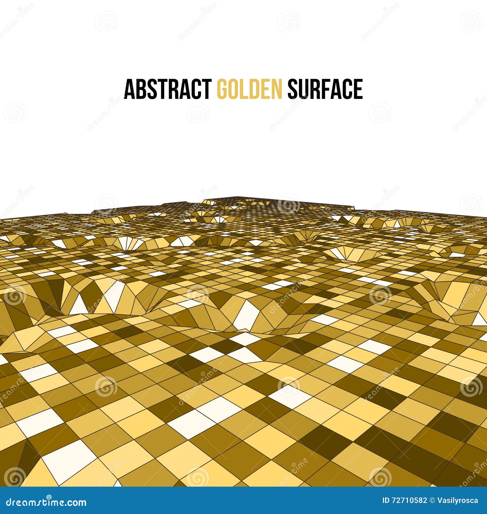Golden 3d Vector Mosaic Wireframe Texture Mapping Stock Vector ...