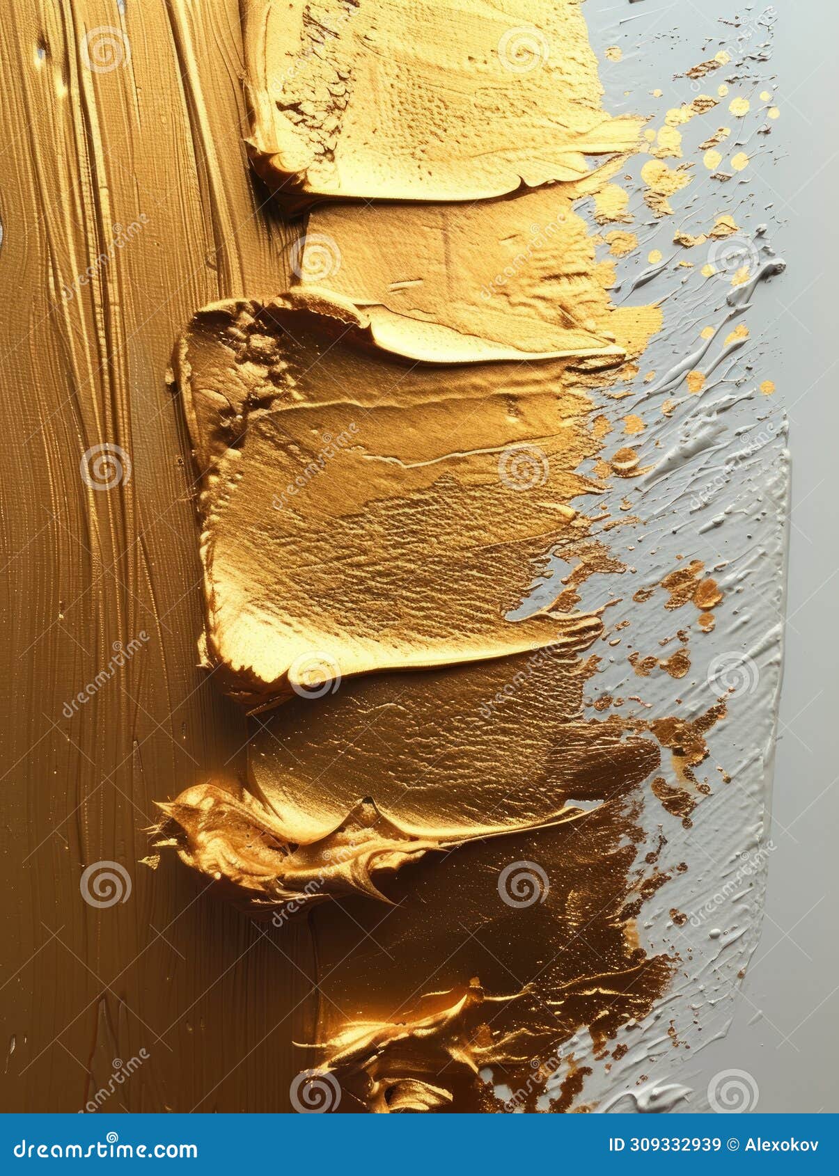 Golden Dab of Paint on White Generative AI Stock Illustration ...