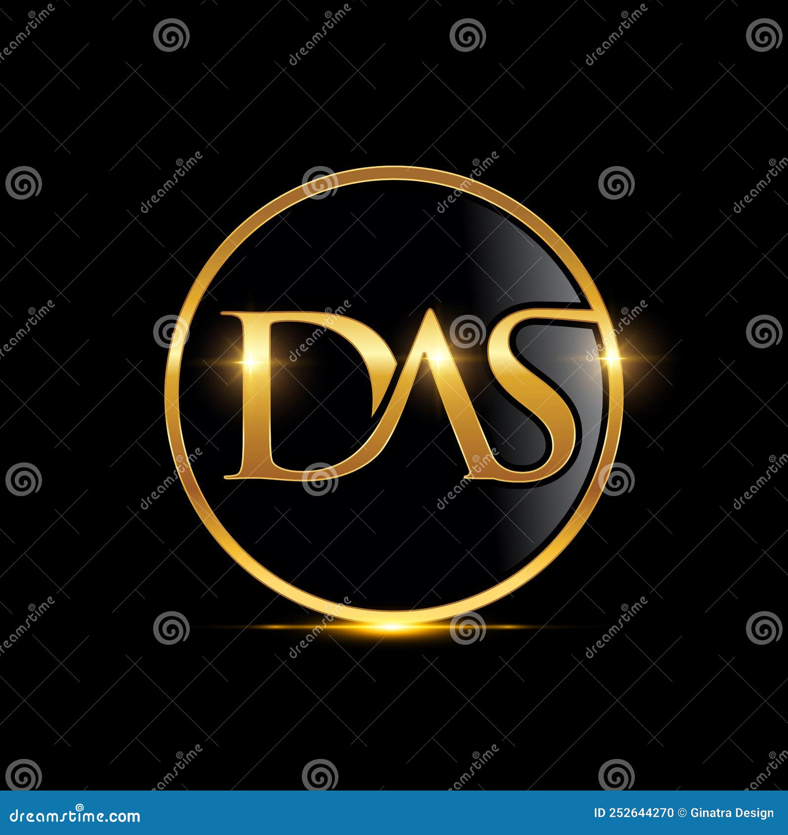 Golden DAS Monogram Initial Logo Stock Vector - Illustration of company ...