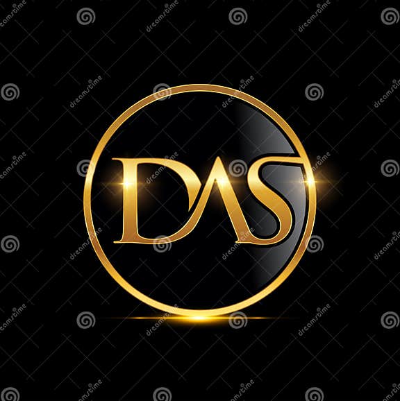 Golden DAS Monogram Initial Logo Stock Vector - Illustration of company ...