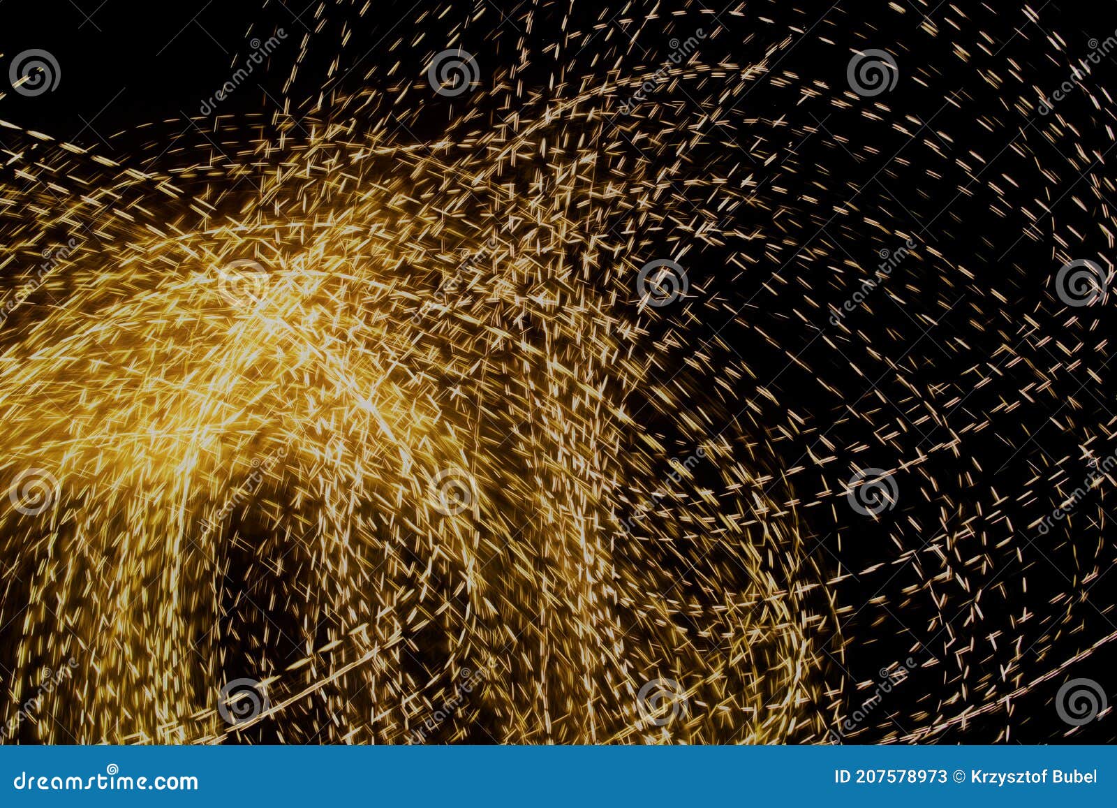 Golden Dashed Lines of Lights on Black Background Stock Image - Image ...