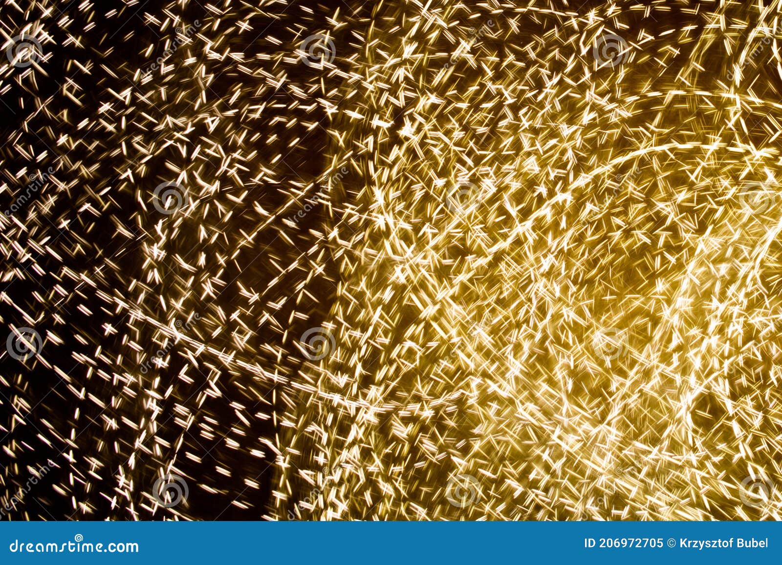 Golden Dashed Lines of Lights on Black Background Stock Image - Image ...