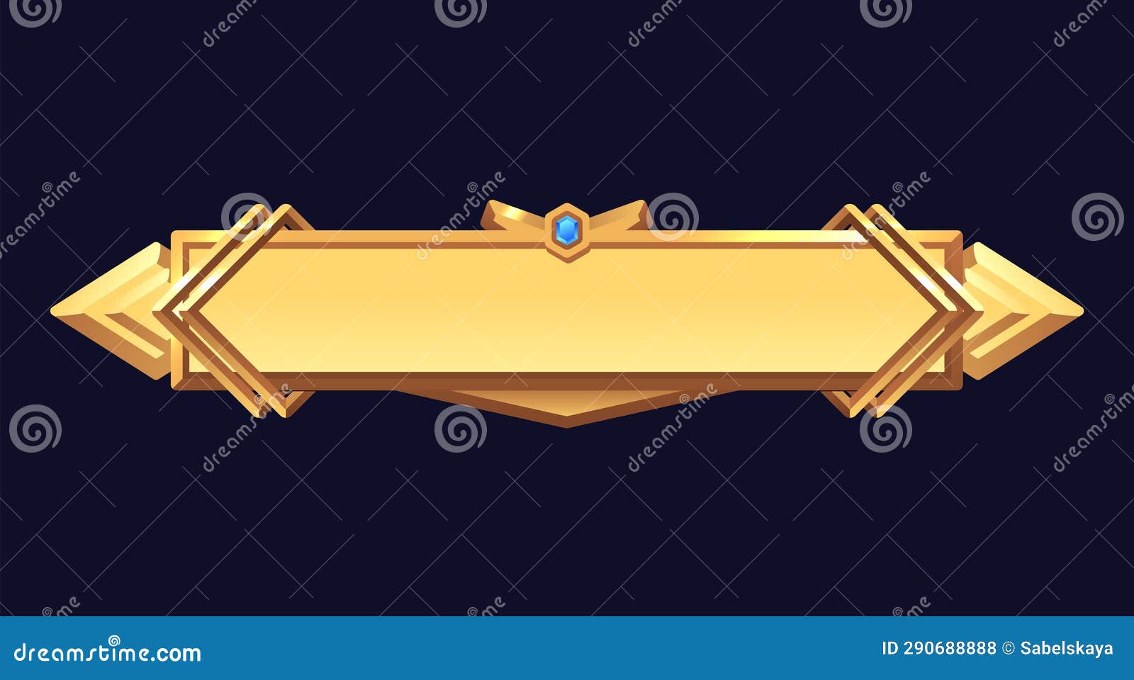 Golden Decorated Frame with Gem and Sharp Ends, Bronze Rectangular ...