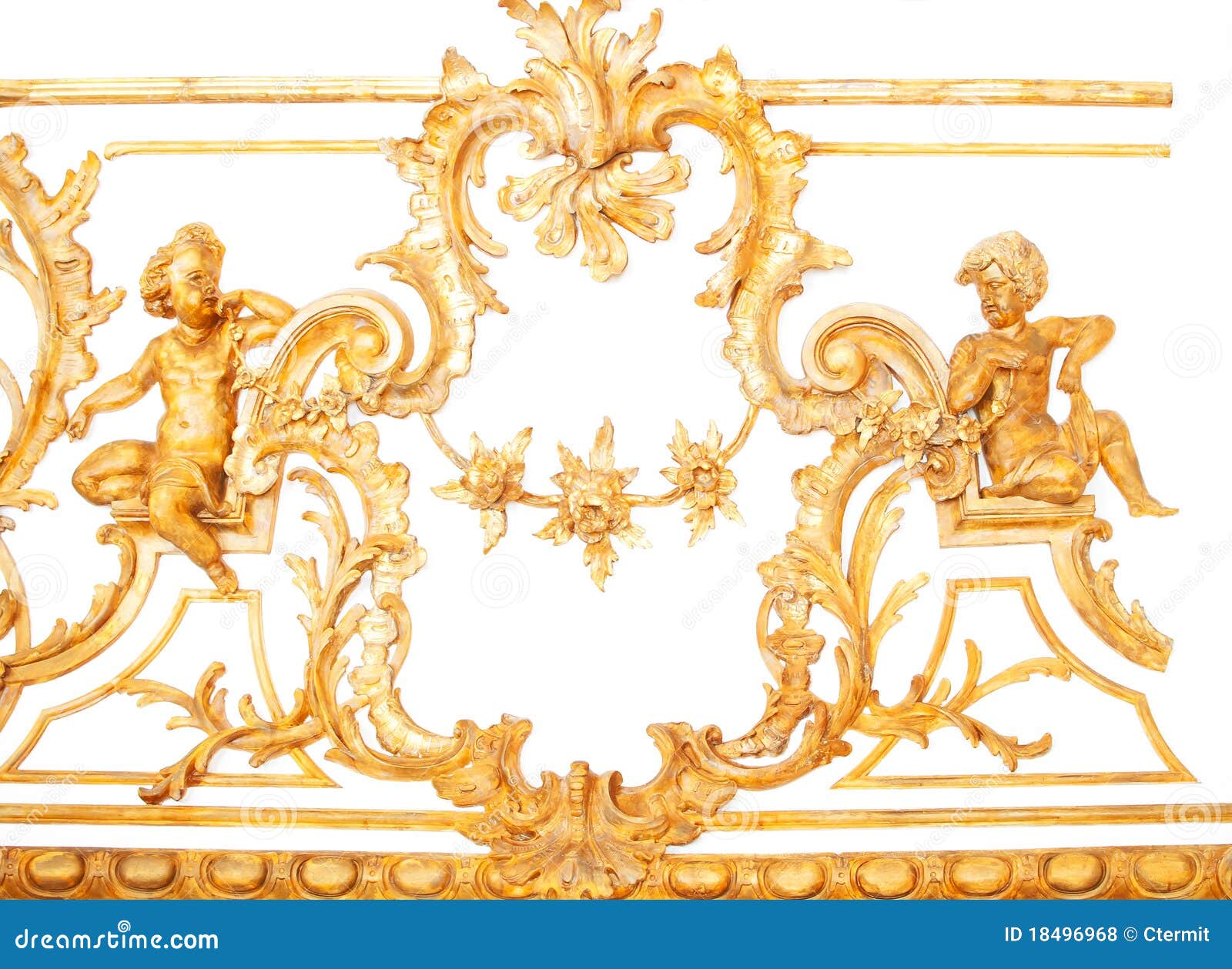Golden decoration stock photo. Image of moulding, stucco - 18496968