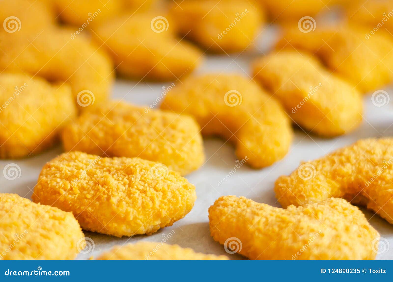 Golden Deep Fried Chicken Nuggets, Fast Snacks Stock Image - Image of ...