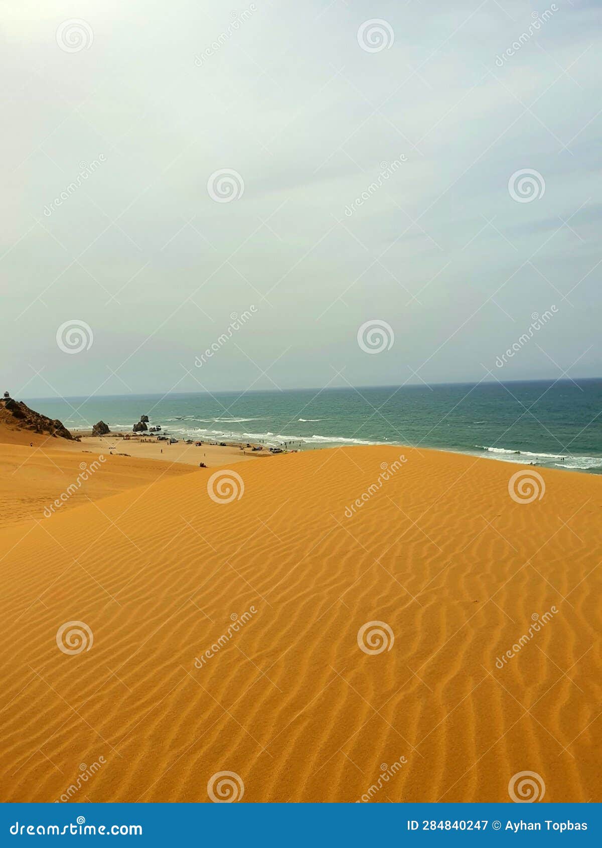 Golden Desert Ocean Blue Green Sand Stock Image - Image of blue, desert ...
