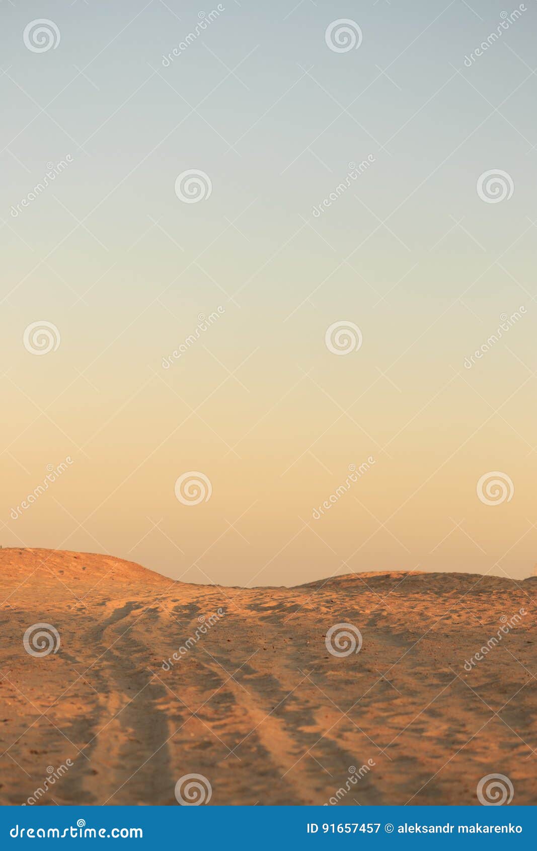 Golden Desert Sand at Sunset. Gradient on the Horizon Stock Image ...