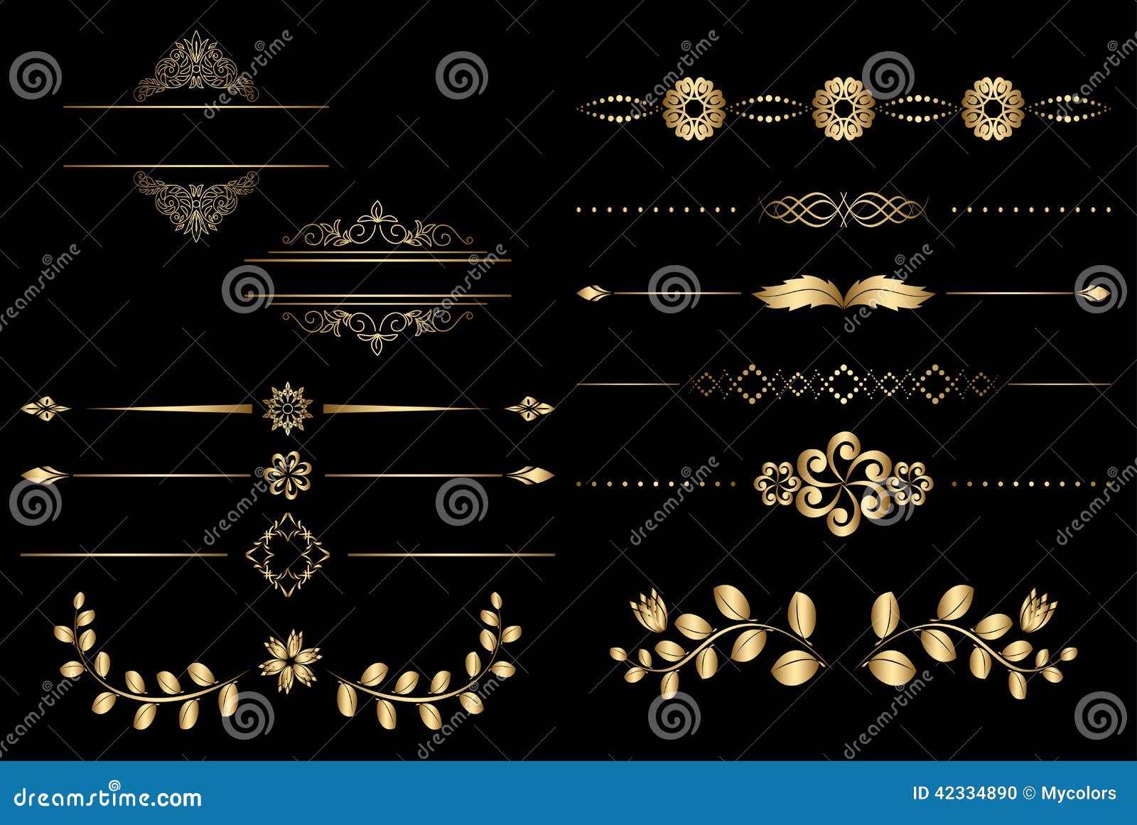 Golden Design Elements with Gradient - Vector Stock Vector ...