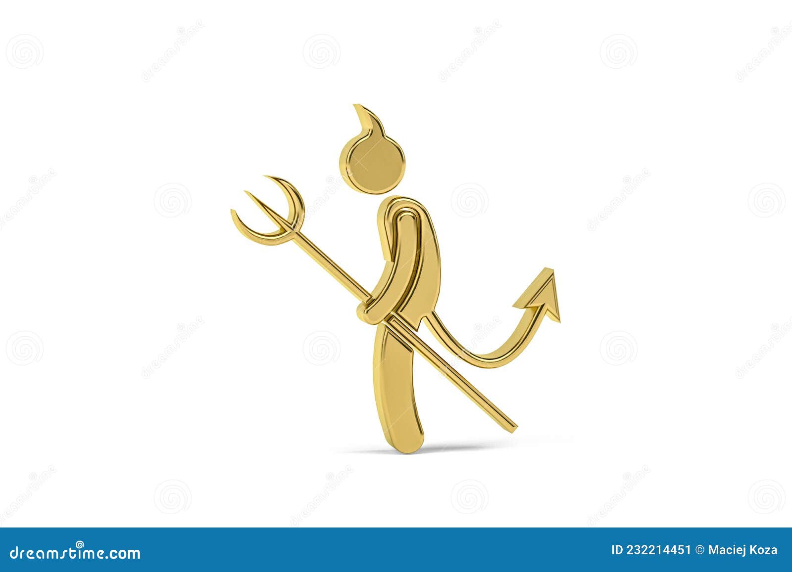 Golden Devil Icon Isolated on White Background Stock Illustration ...