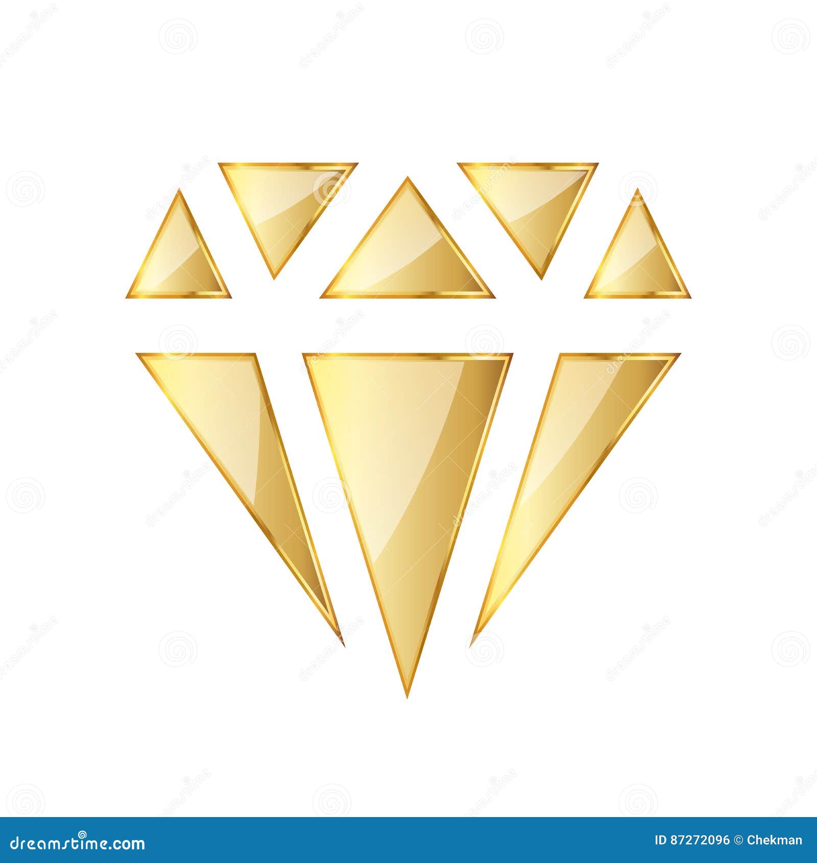 Golden Diamod Icon. Vector Illustration Stock Illustration ...