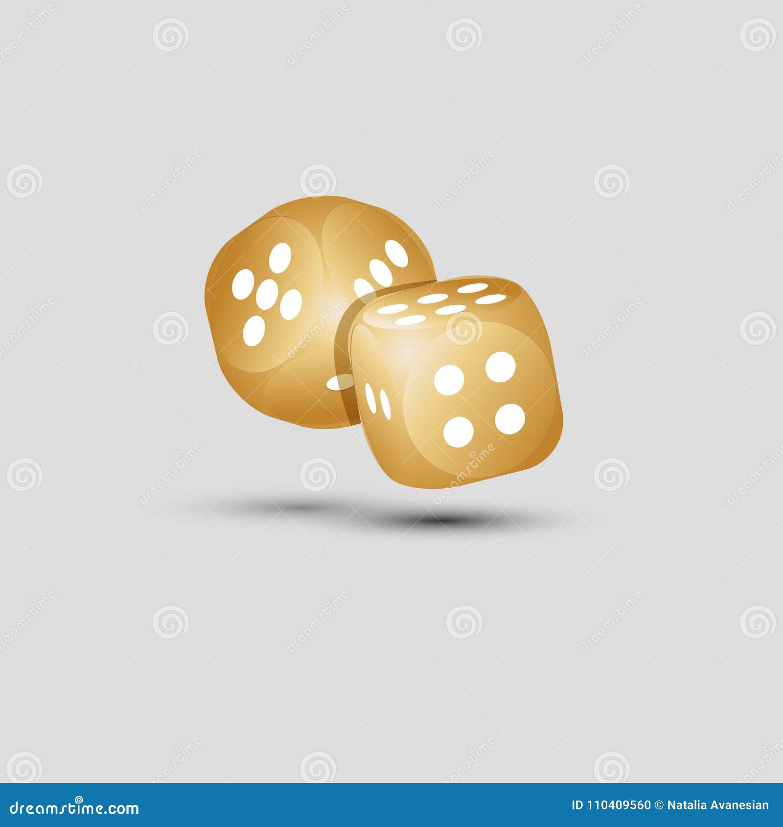 Golden dice with numbers stock illustration. Illustration of golden ...