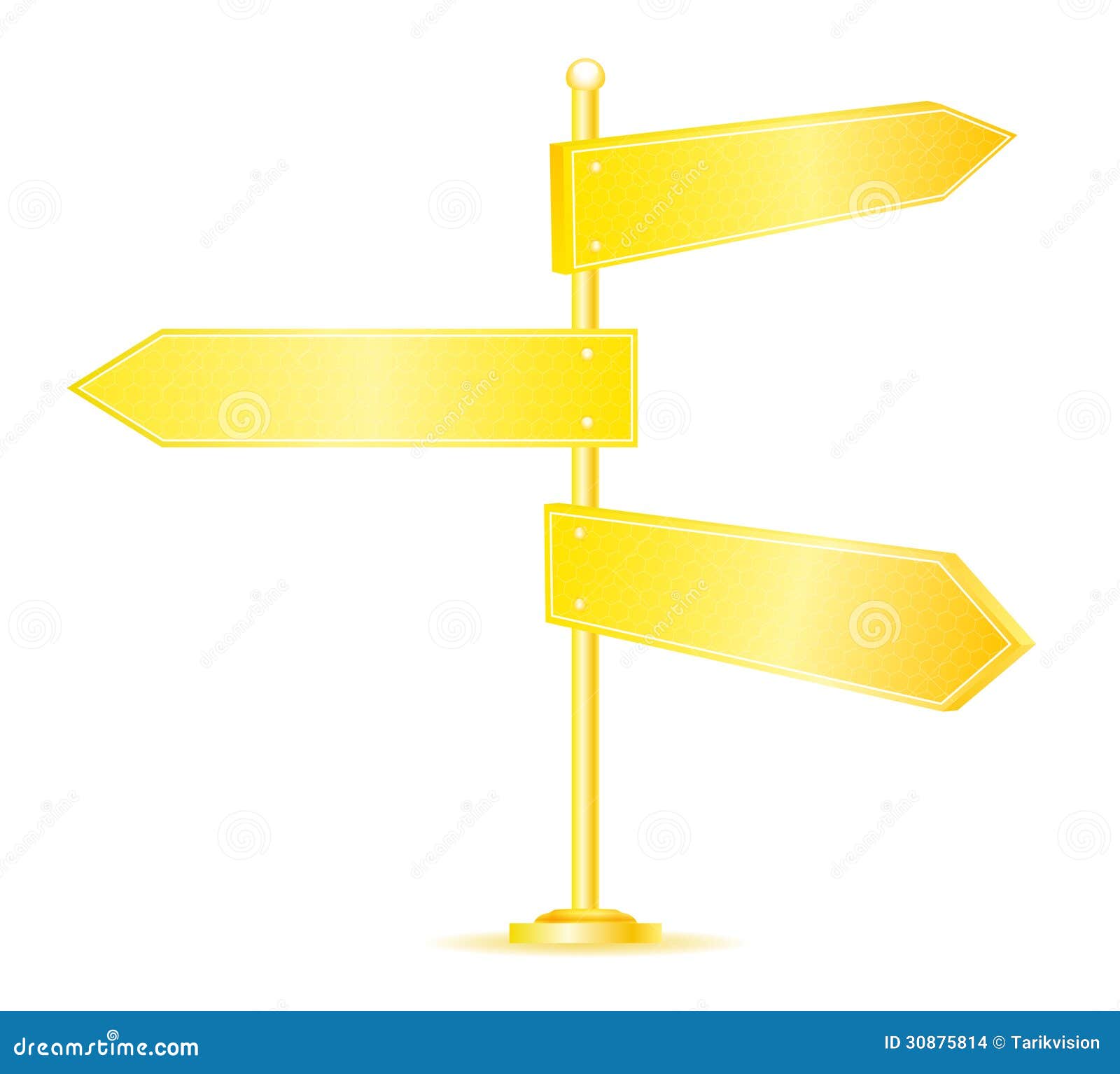 Golden Direction Road Signs Stock Vector - Illustration of information ...