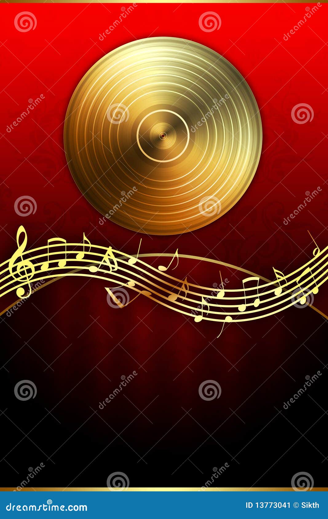 Golden Disc Music Notes Stock Illustrations – 71 Golden Disc Music ...
