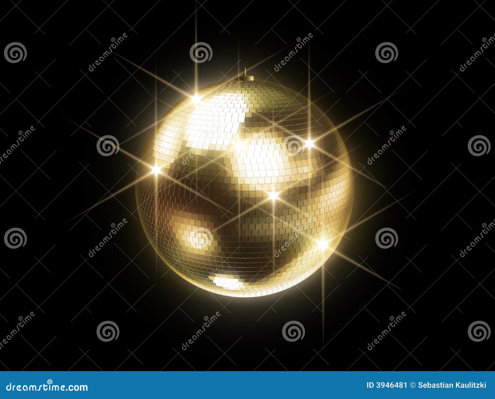 Golden disco sphere stock illustration. Illustration of psychedelic ...