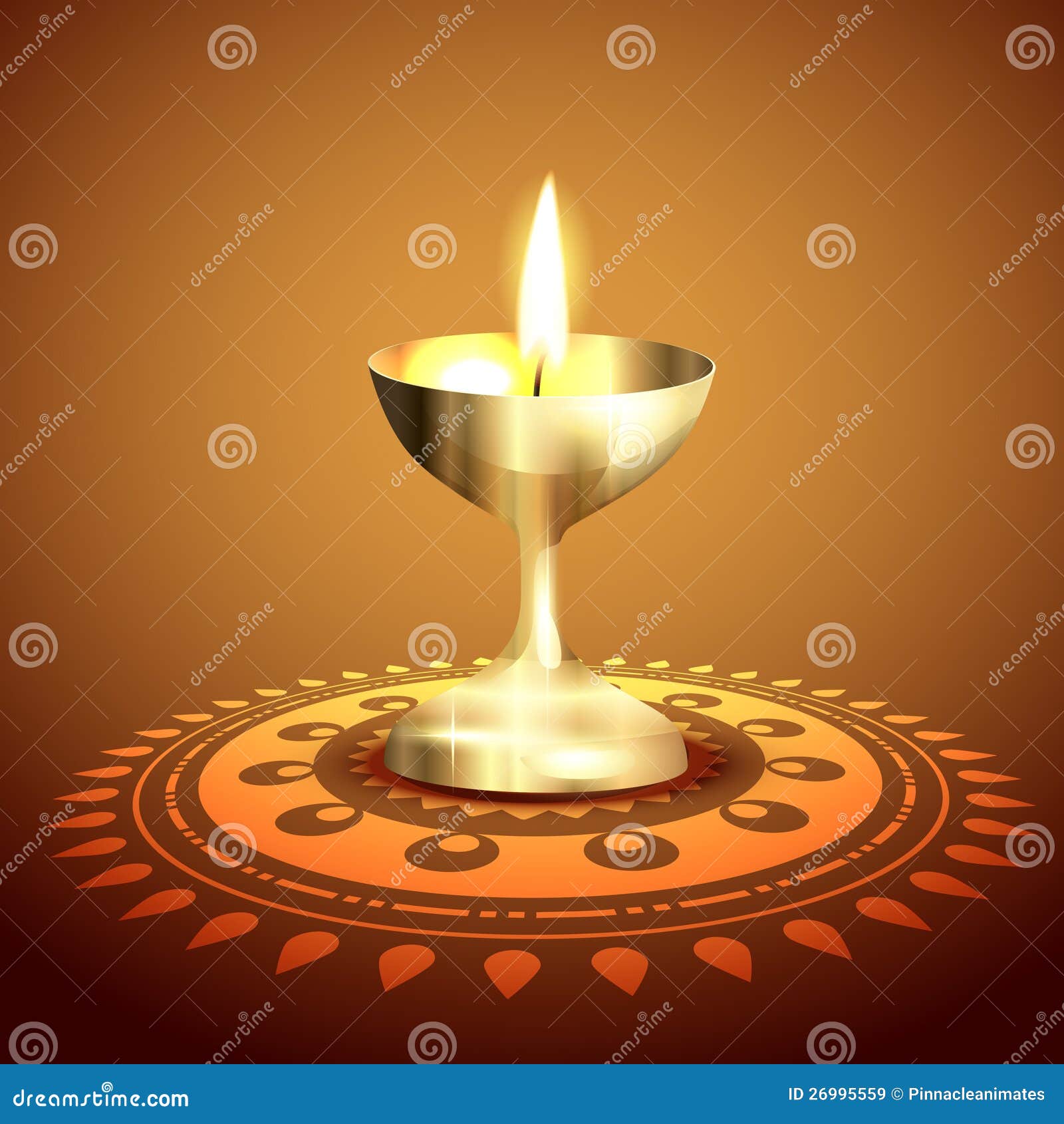 Golden diwali diya stock illustration. Illustration of festival - 26995559