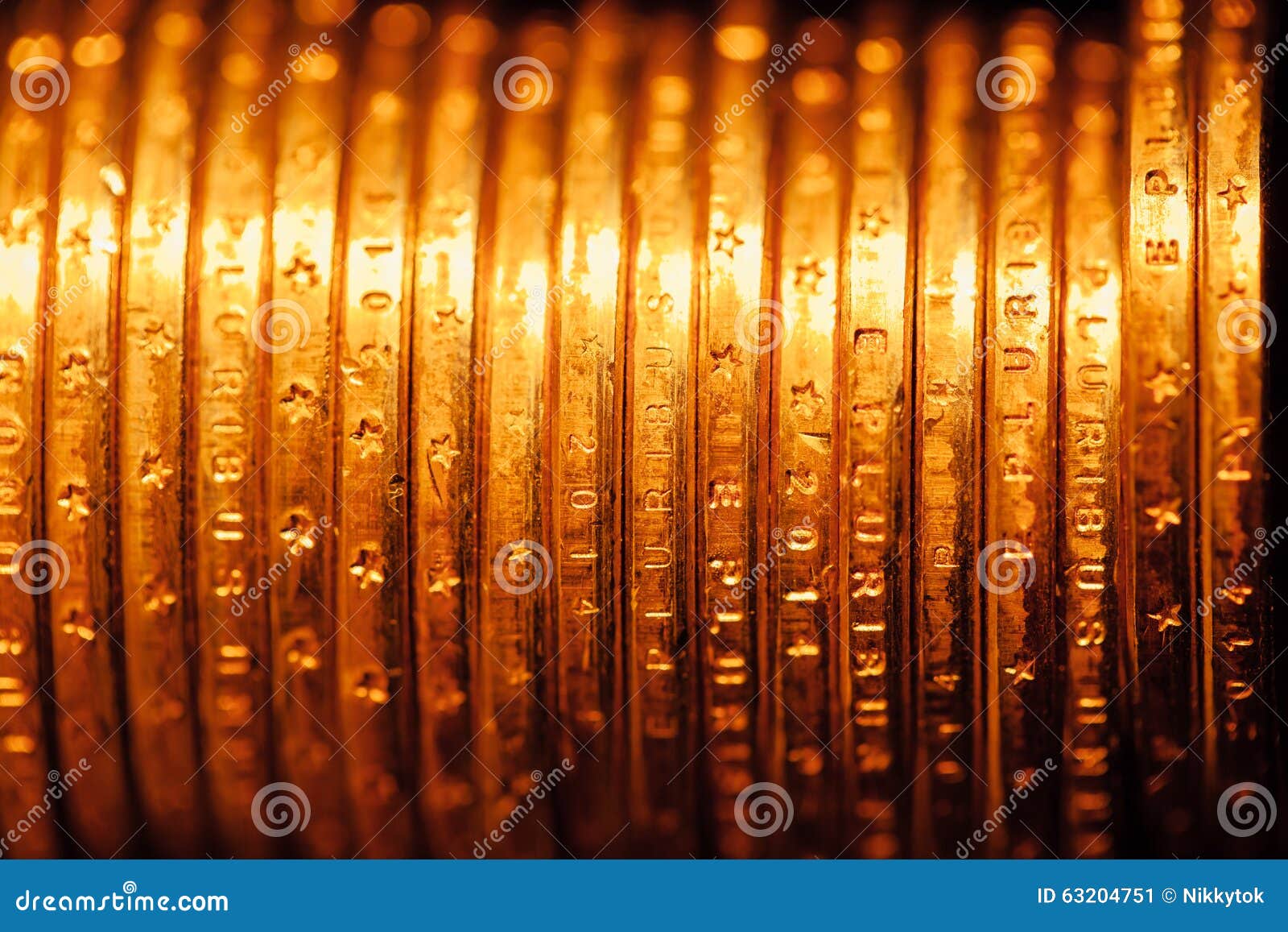 Golden Dollar Coins Backdrop Stock Image - Image of finance, american ...