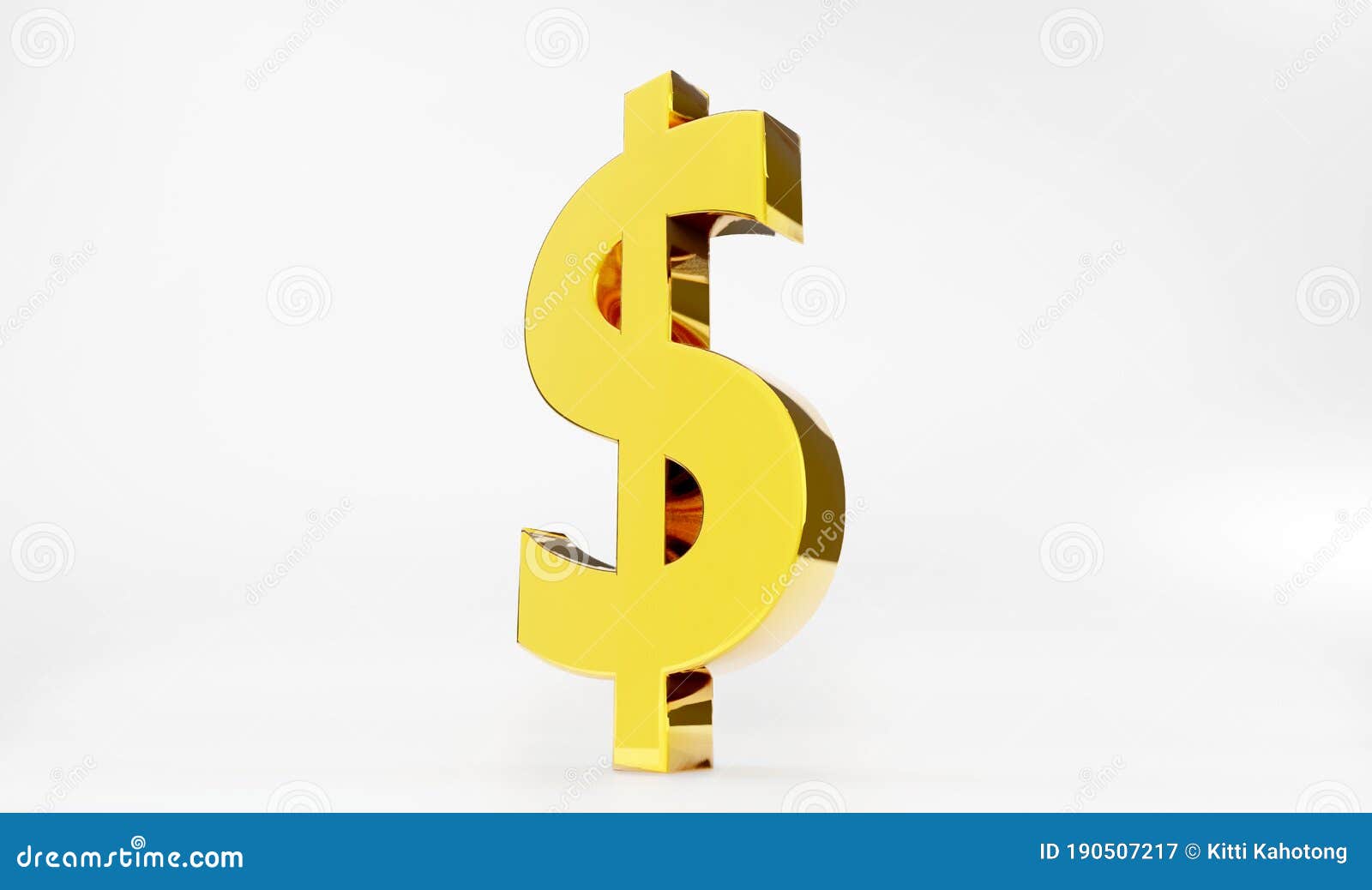 Golden Dollar Currency 3d Gold Dollar Symbol 3d Render Stock