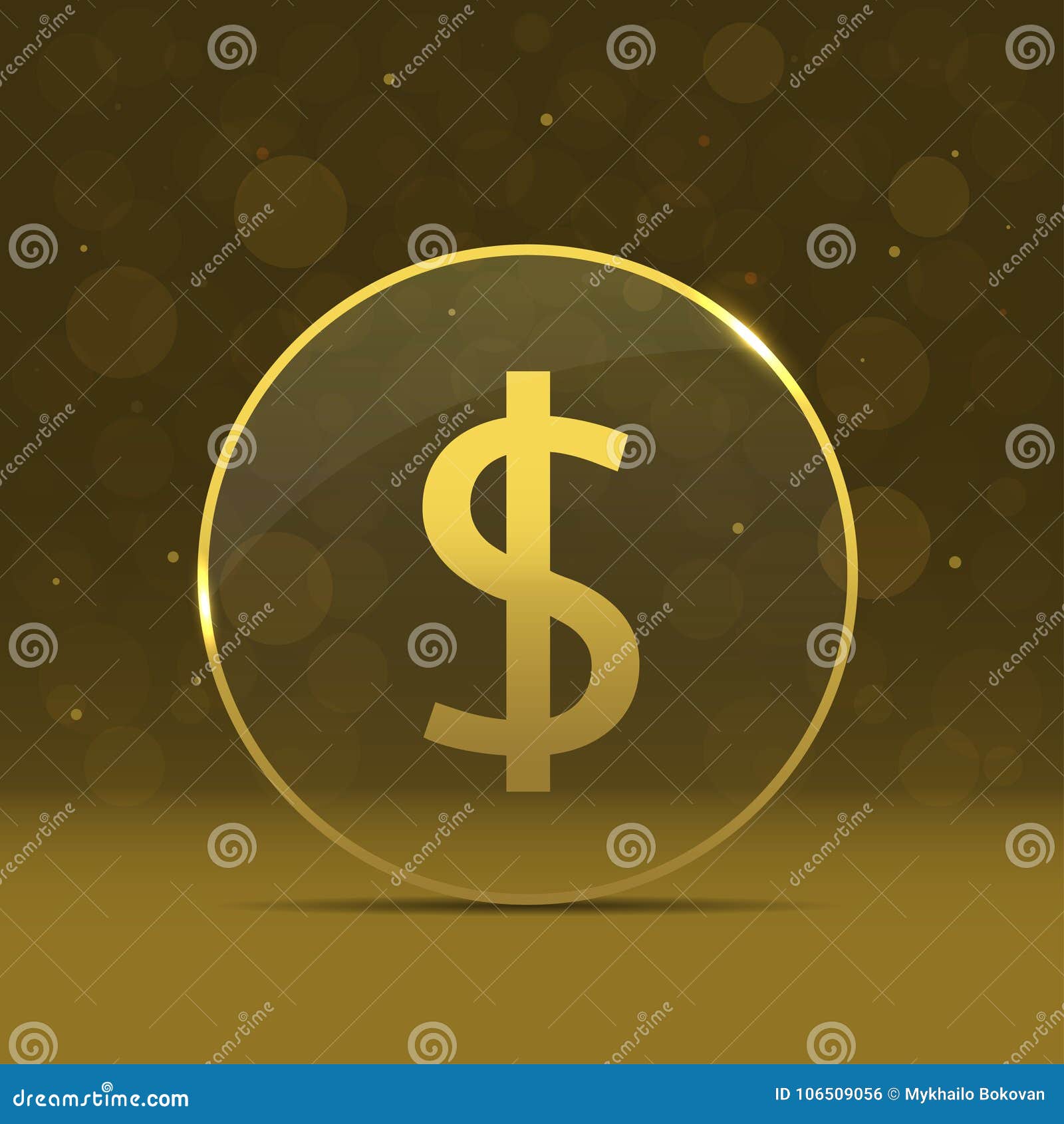 Golden Dollar label stock vector. Illustration of metallic - 106509056