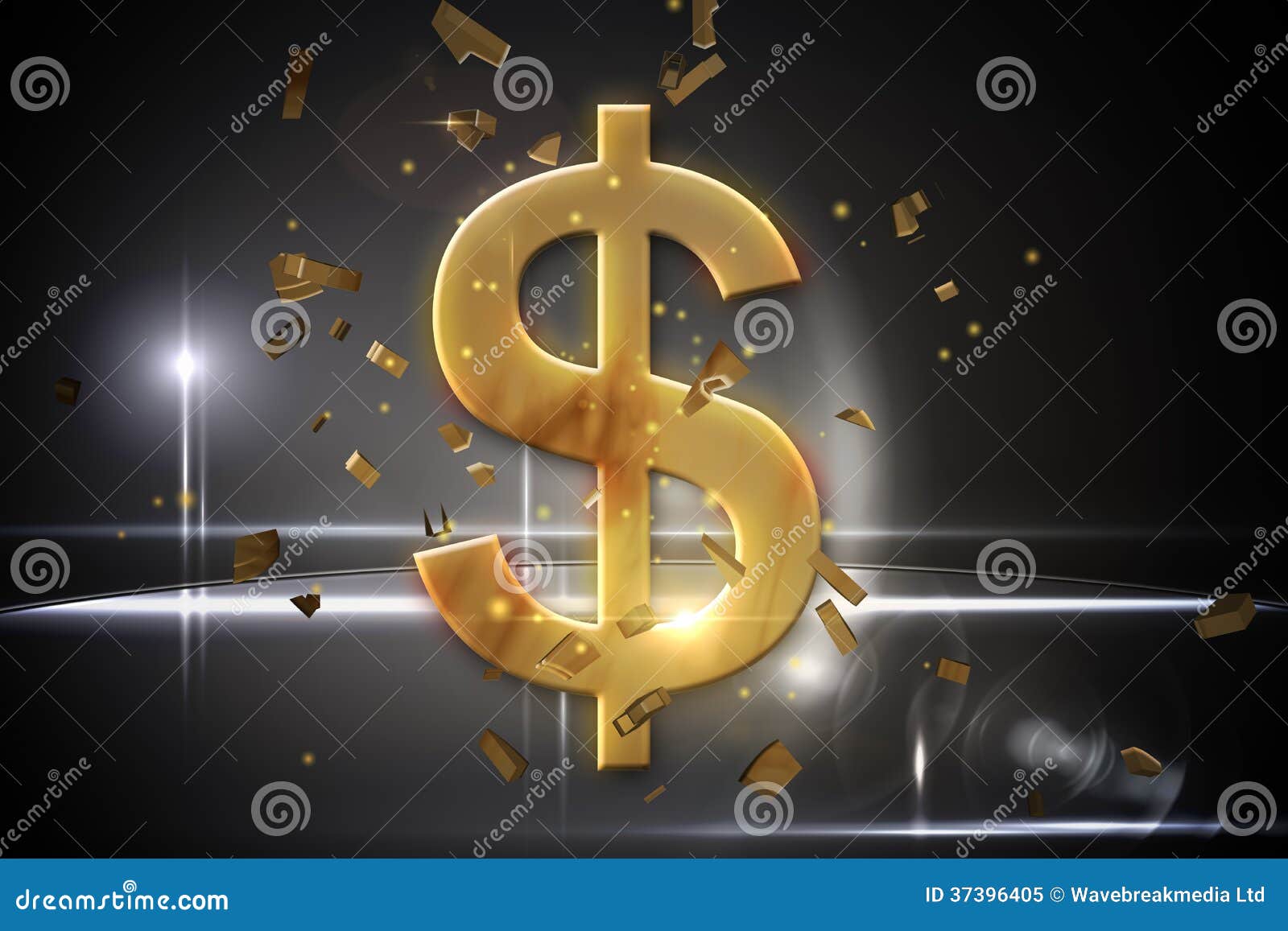Golden dollar sign stock illustration. Illustration of computer - 37396405