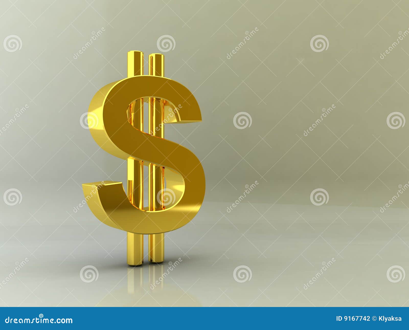 Golden dollar sign stock illustration. Illustration of template - 9167742