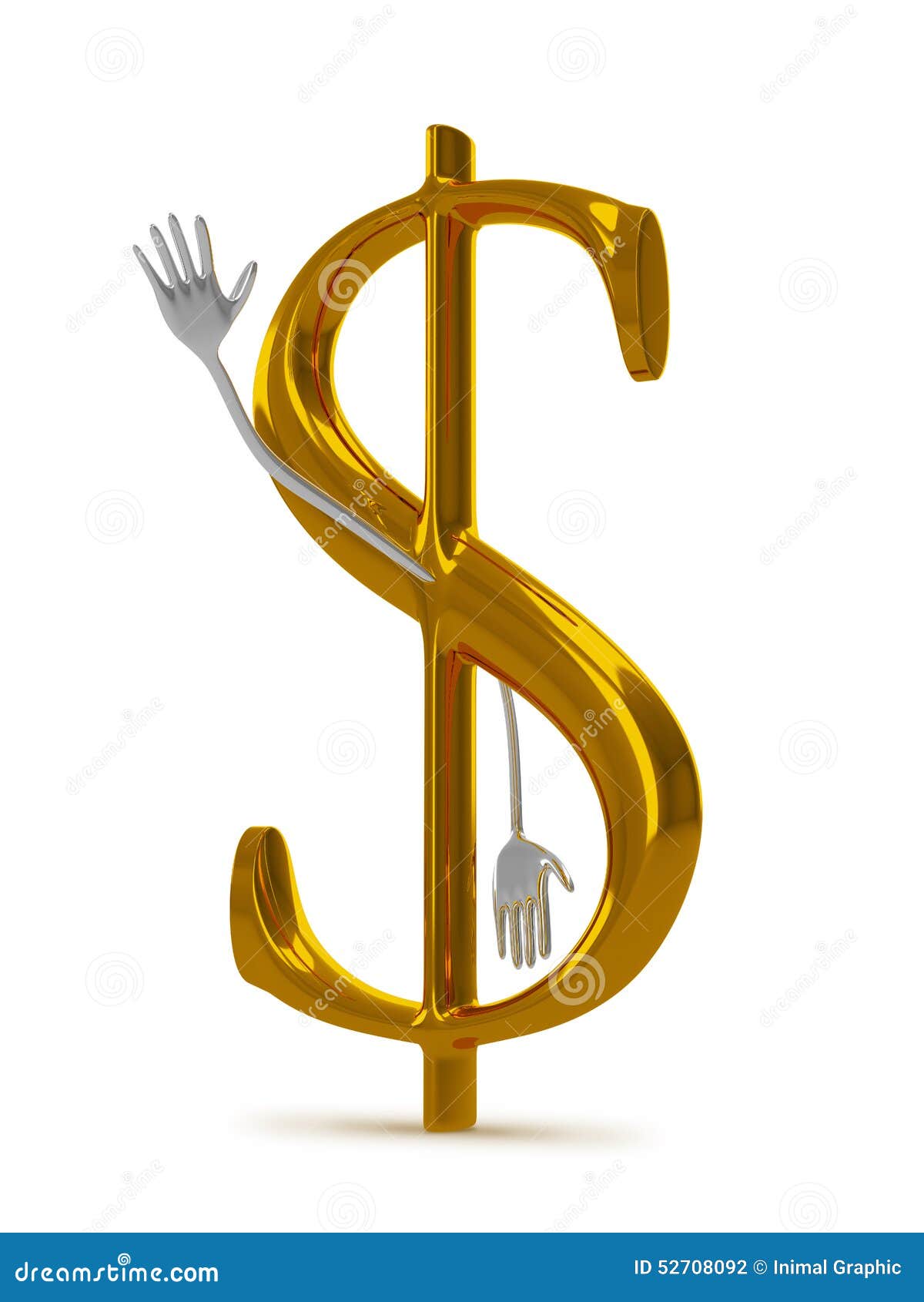 Golden Dollar Sign Character Stock Illustration - Illustration of ...