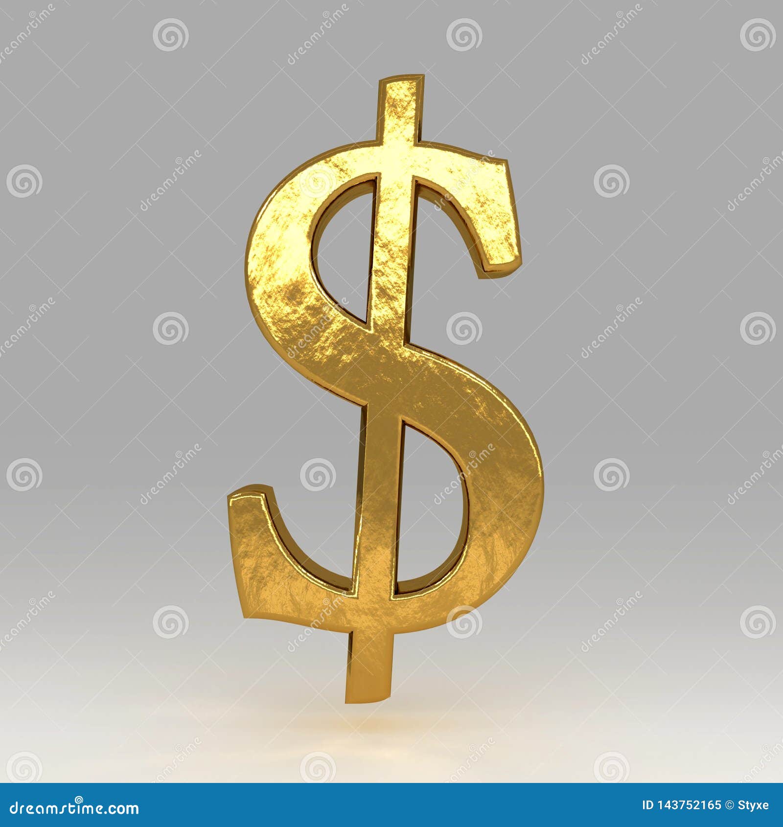 Golden Dollar Sign. 3d Rendering Stock Illustration - Illustration of ...