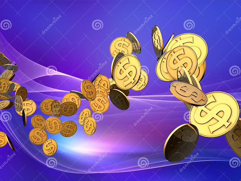 Golden Dollar Wave stock illustration. Illustration of abstract - 21829827