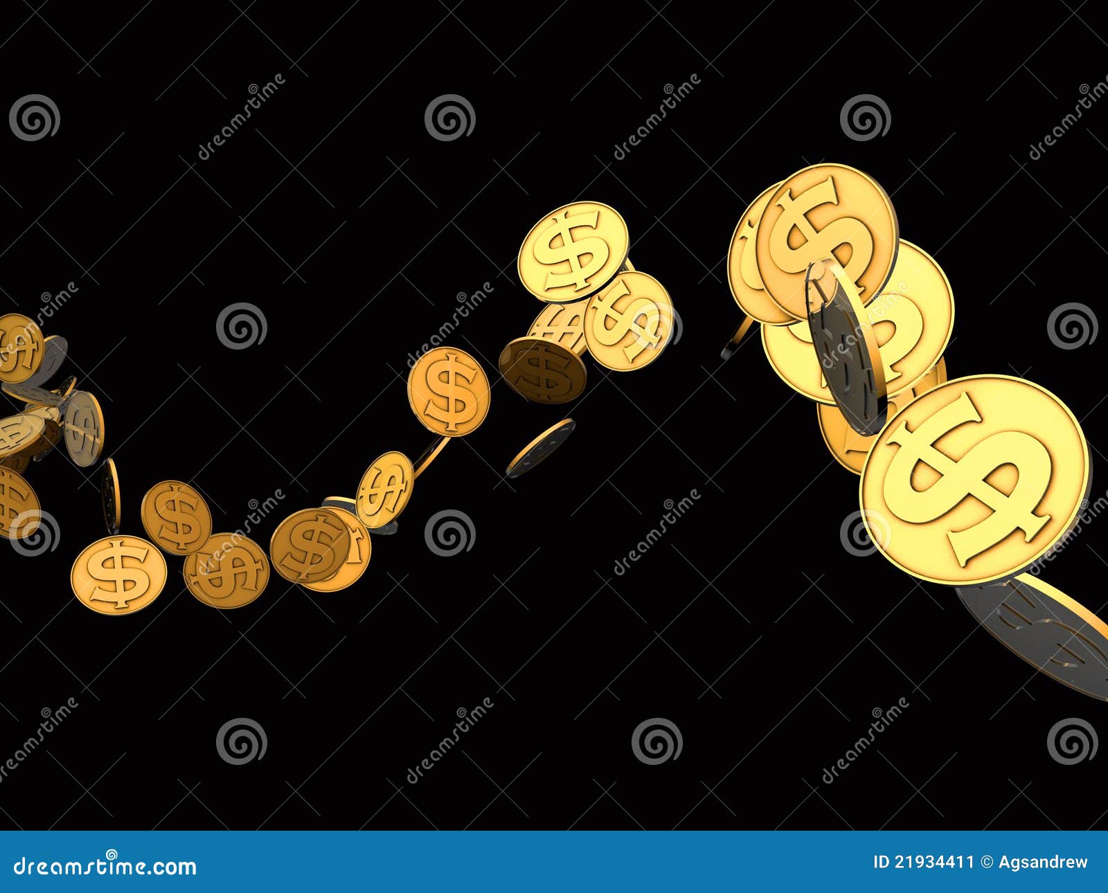 Golden Dollar Wave stock illustration. Illustration of abstract - 21934411