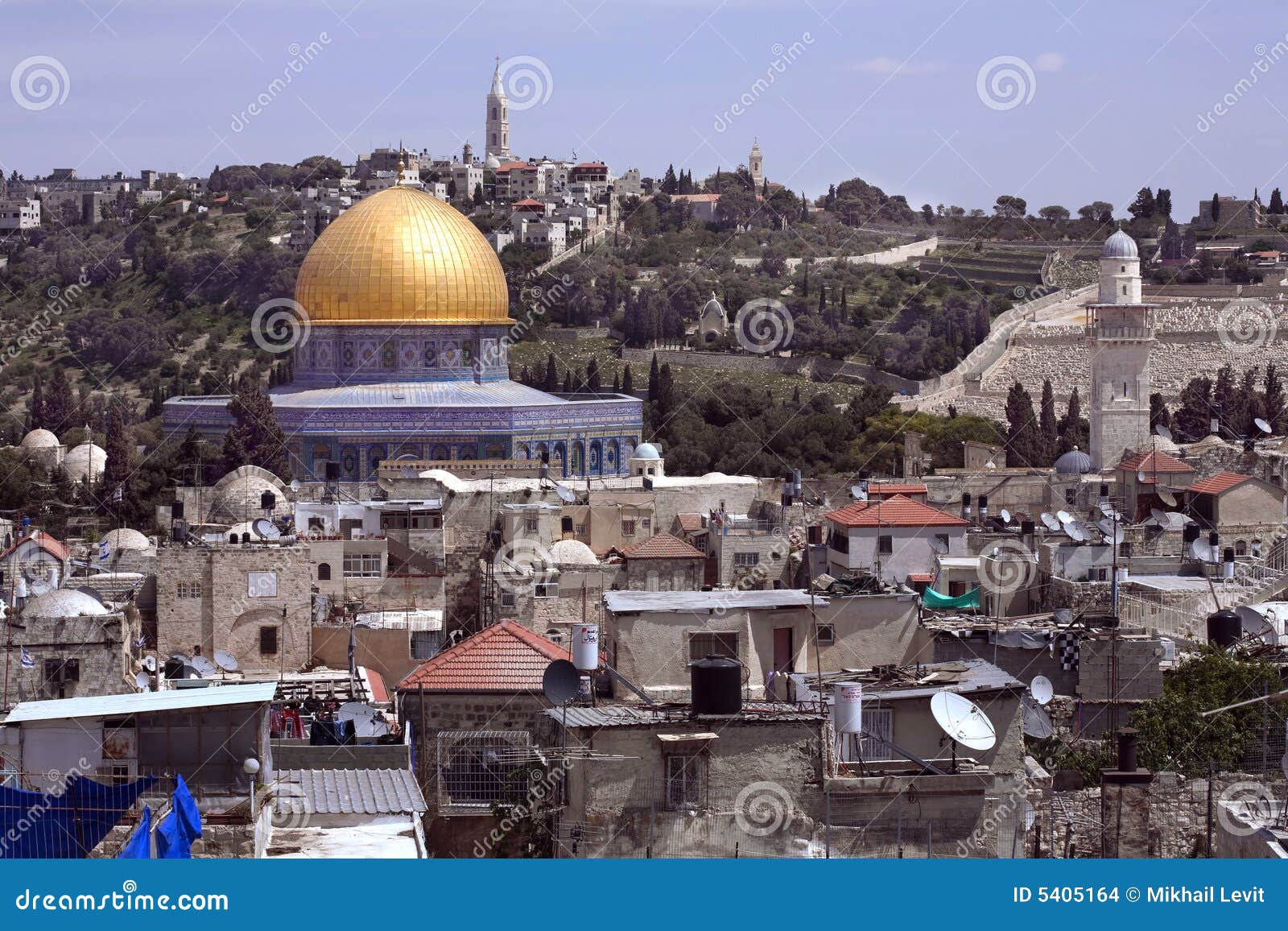 Golden dome of Jerusalem. stock photo. Image of arch, jerusalem - 5405164