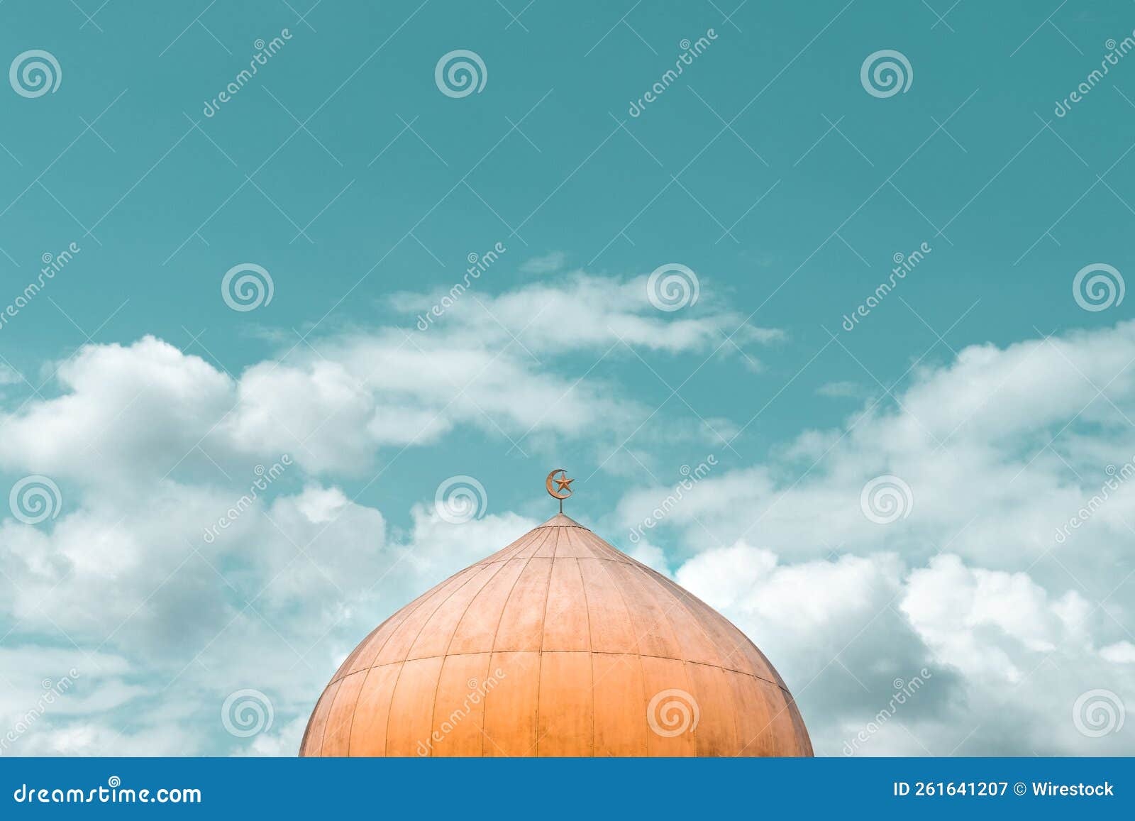 Golden Dome of a Turkish Temple Under the Bright Sky with Clouds Stock ...
