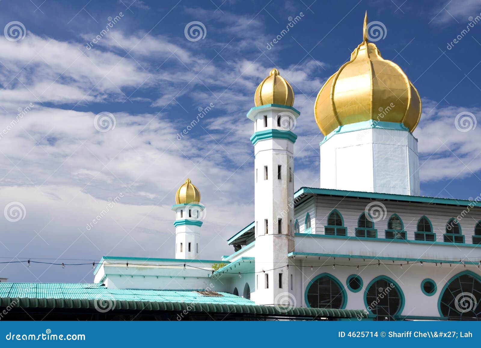 Golden domed mosque stock photo. Image of cloudscape, religious - 4625714