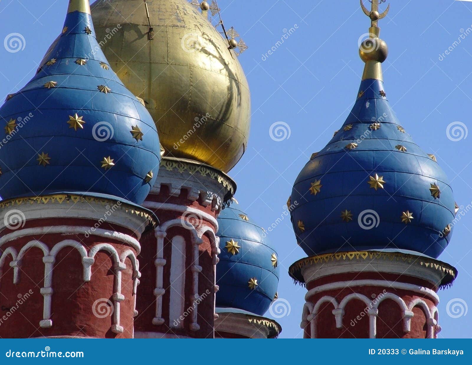Golden Domes in Old Moscow stock image. Image of church - 20333