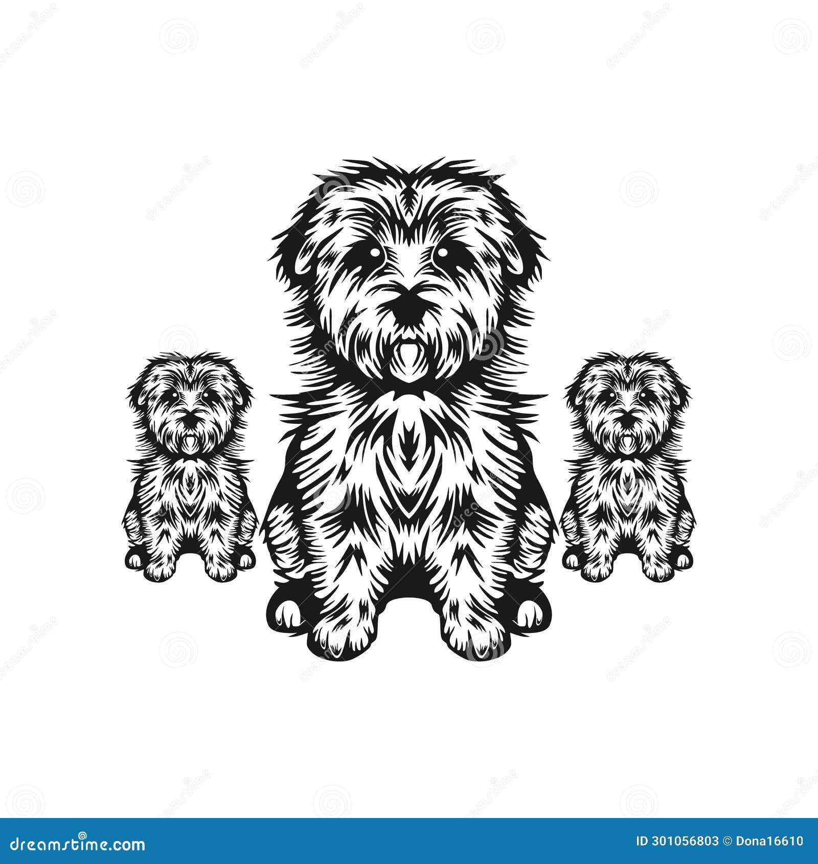 Golden Doodle Dog stock vector. Illustration of head - 301056803