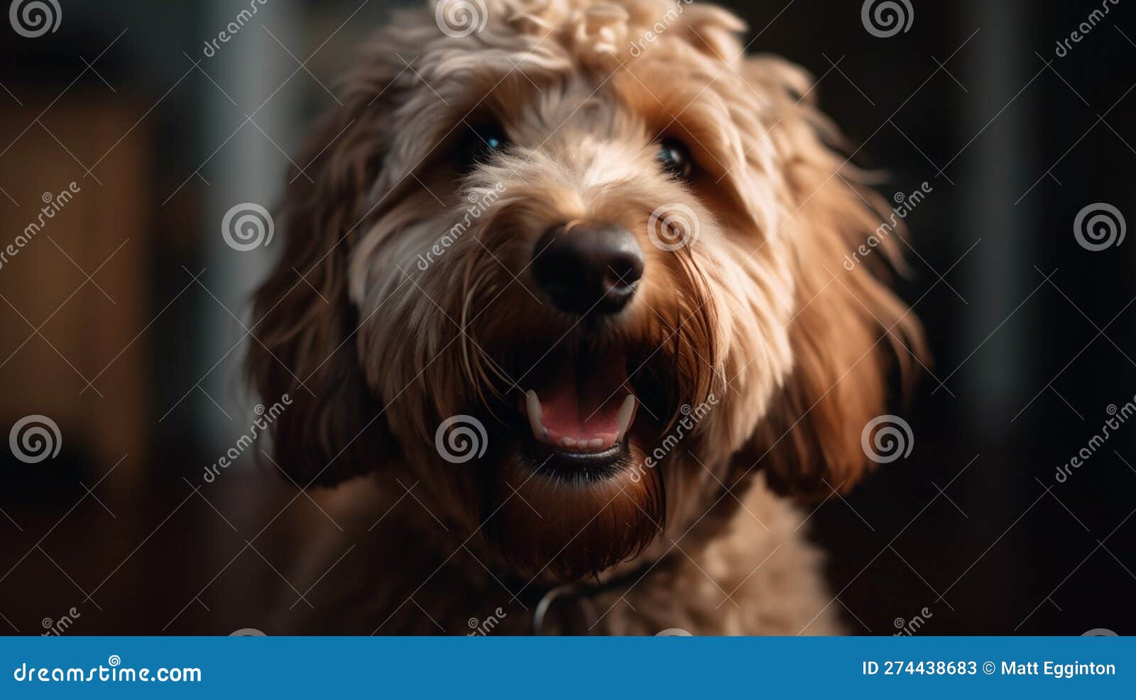 Golden Doodle stock image. Image of isolated, sitting - 274438683