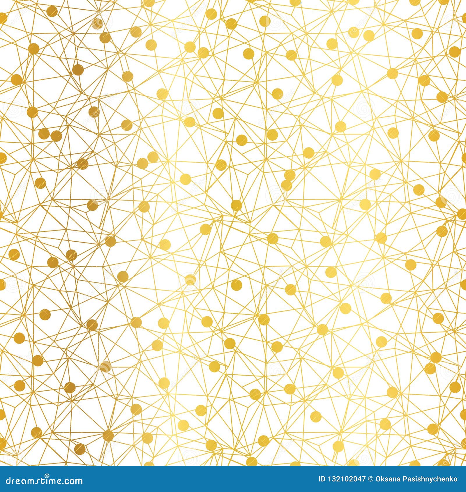 Golden Dots Network Vector Seamless Pattern. Stock Vector ...