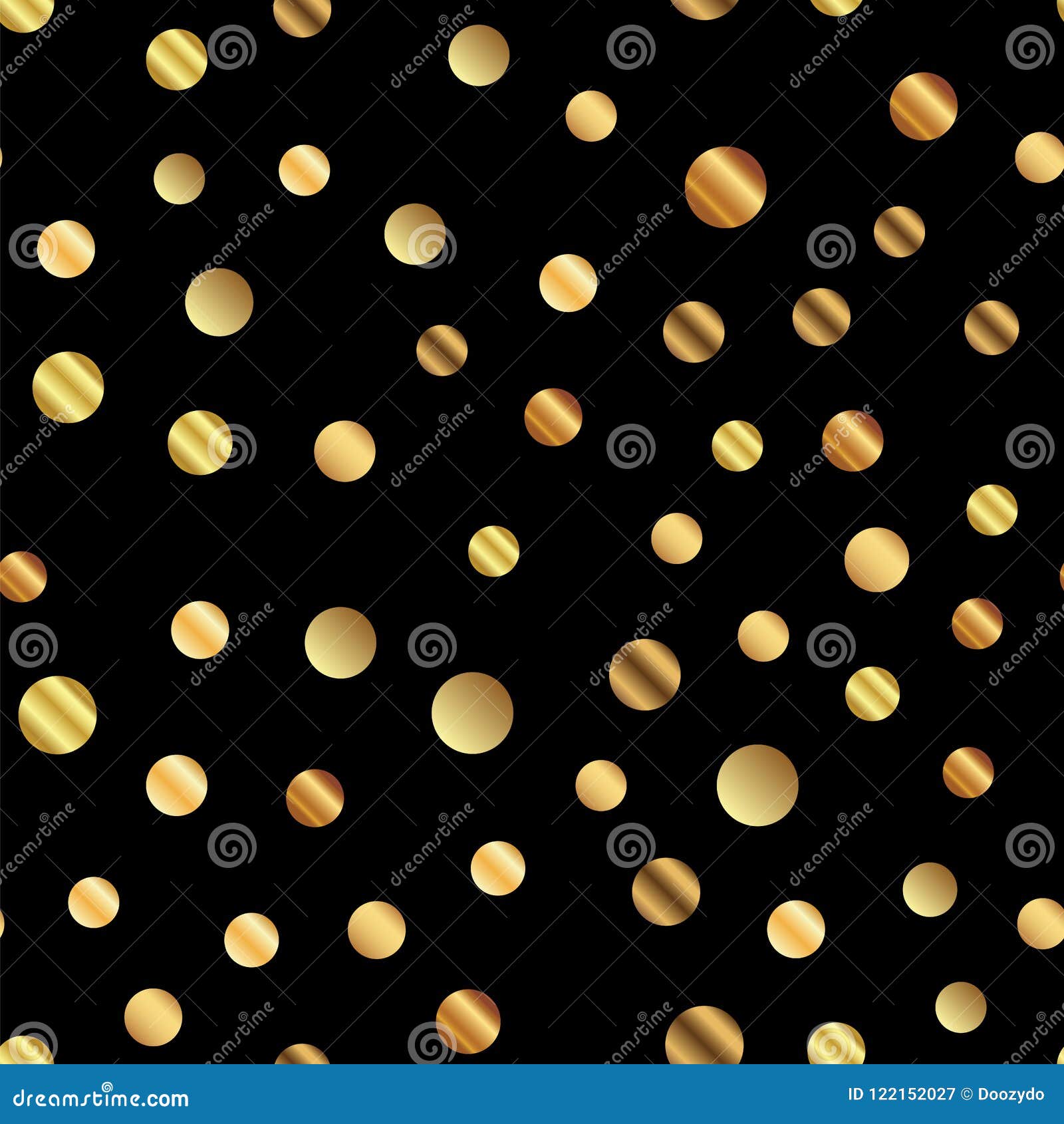 Golden Dots Pattern on Black Background. Stock Vector - Illustration of foil, pattern: 122152027