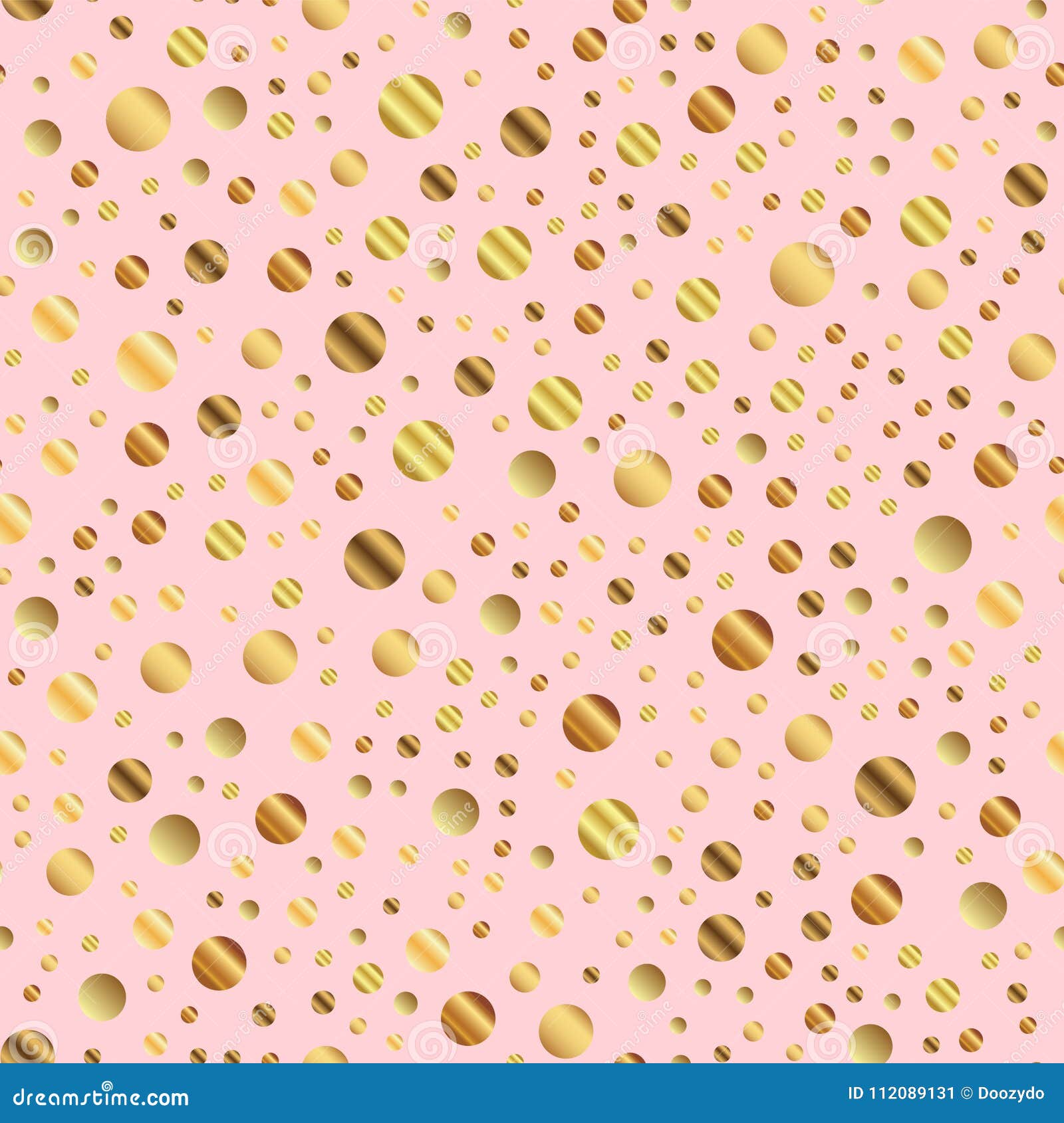 Golden Dots Pattern on Pink Background. Stock Vector - Illustration of ...