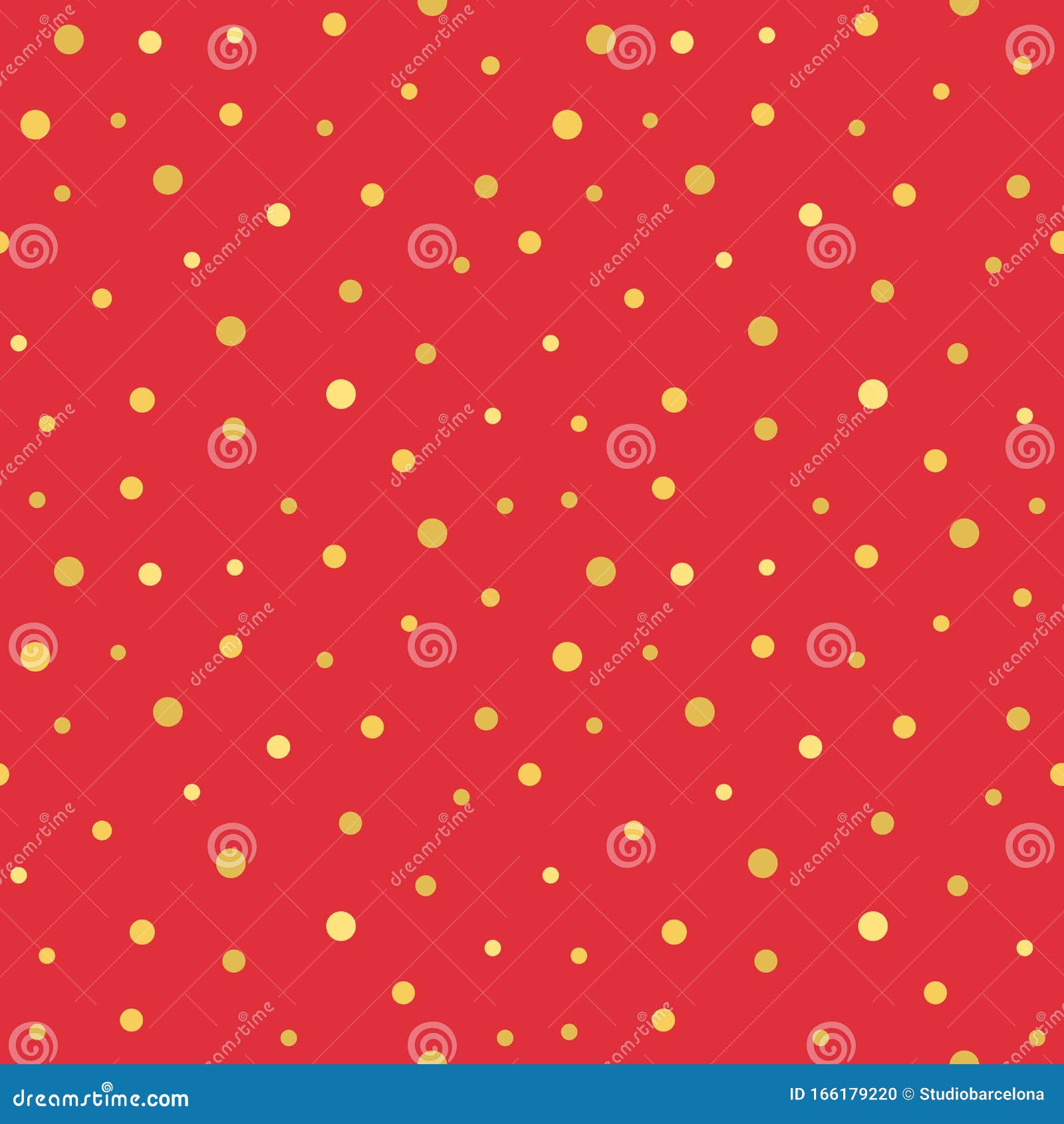 Golden Dots on Red Background Christmas Pattern Stock Vector ...