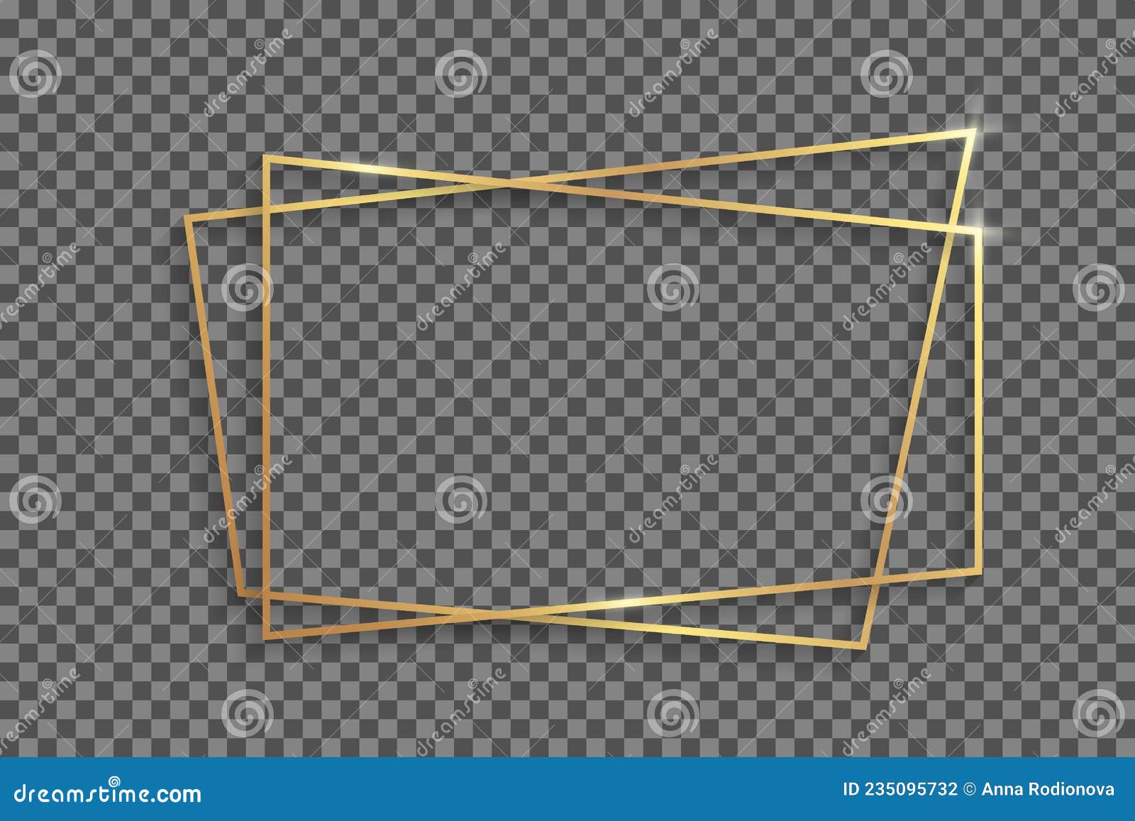 Golden Double Frame with Shadows and Highlights Stock Vector ...