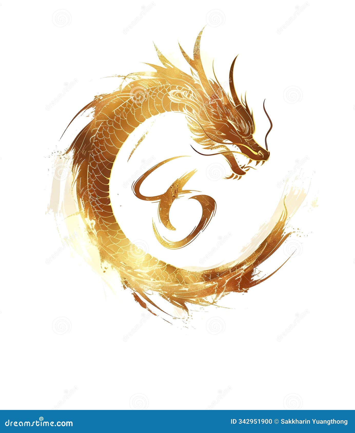 Golden Dragon Graphic Design Vector Art Generative AI Stock ...
