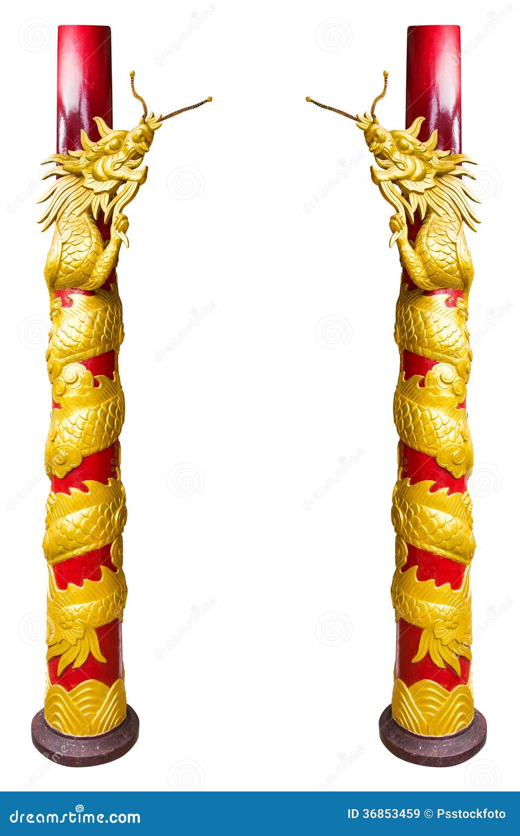 Golden dragon pole stock image. Image of chinese, gold - 36853459