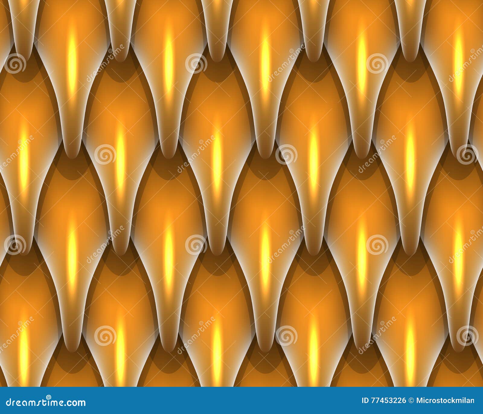 Golden Dragon Scales Seamless Background Texture Stock Vector ...