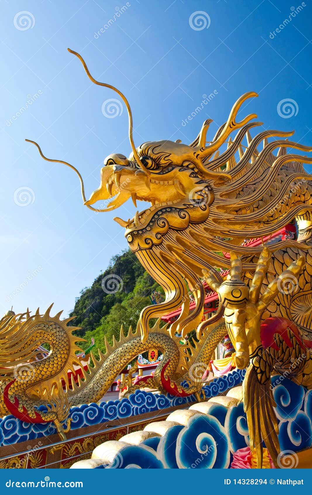 A golden dragon statue stock photo. Image of chinese - 14328294