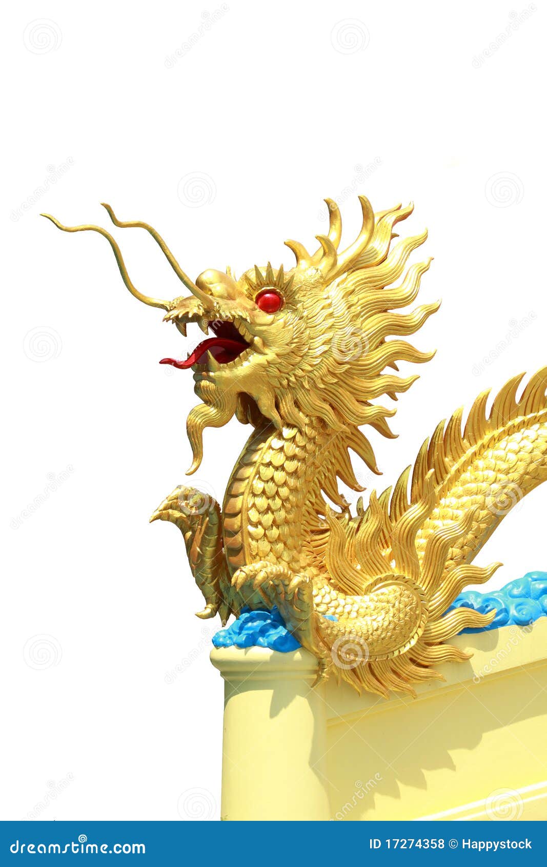 Golden dragon statue stock photo. Image of power, animal - 17274358