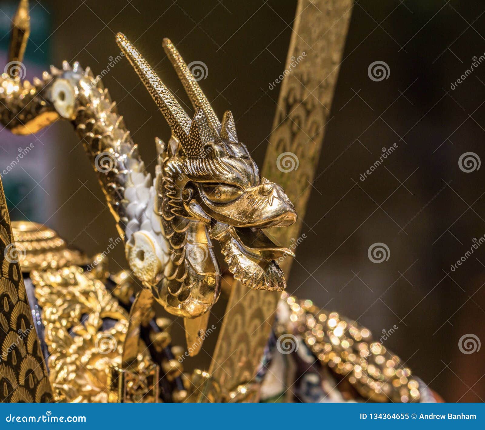 Golden dragon statue stock image. Image of statue, hope - 134364655