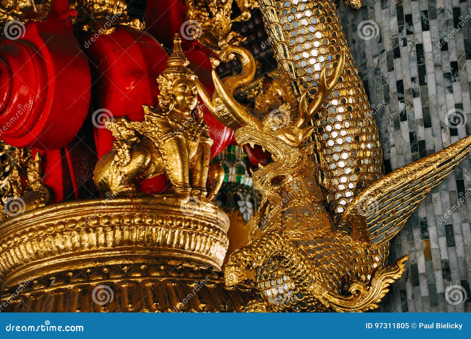 A Golden Dragon in a Temple in Yangon. Editorial Image - Image of farm ...