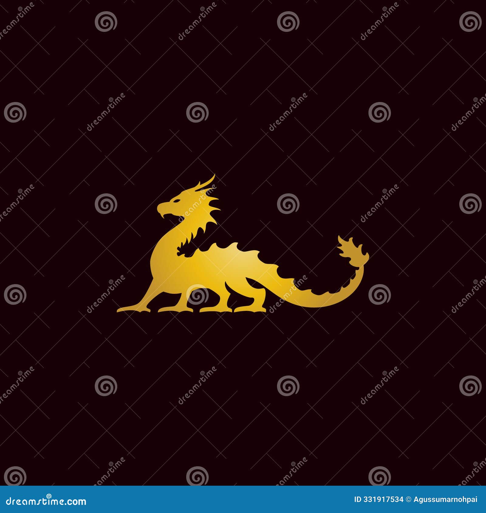 Golden Dragon Vector Illustration for Icon, Symbol or Logo Stock ...