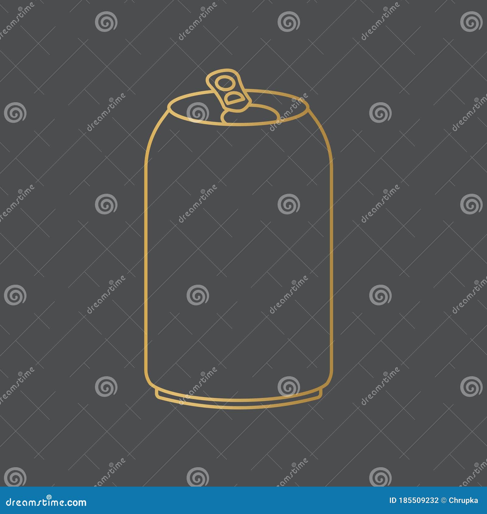 Golden Drink Metal Can Icon Stock Vector - Illustration of cool, empty ...
