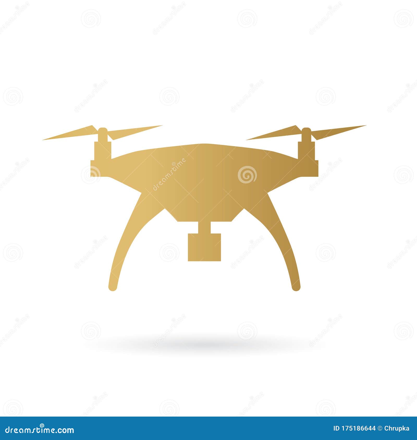 Golden drone icon stock vector. Illustration of icon - 175186644