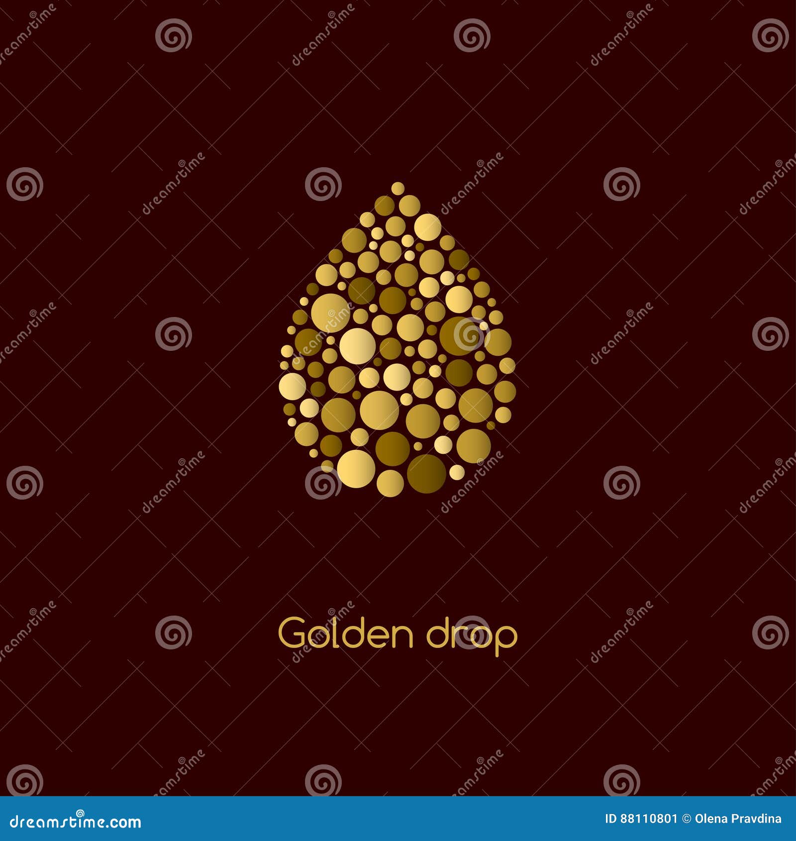 Golden Drop of Dots of Different Sizes. Stock Vector - Illustration of ...